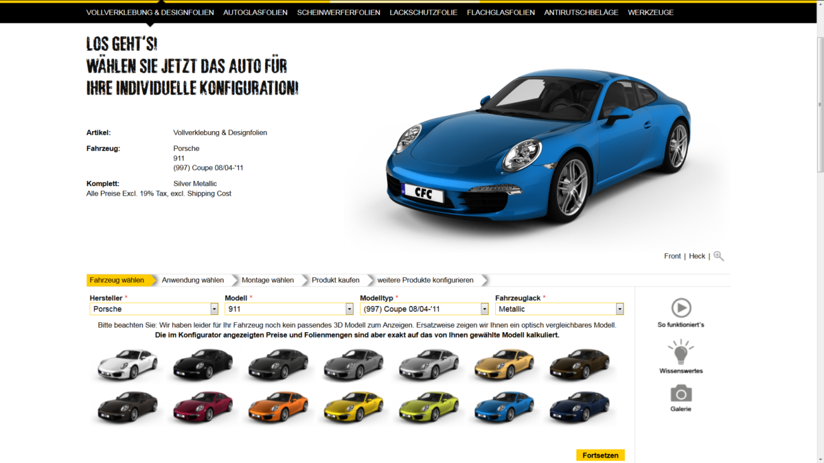 Verwunderlich Auto Folieren Farben Konfigurator Bild